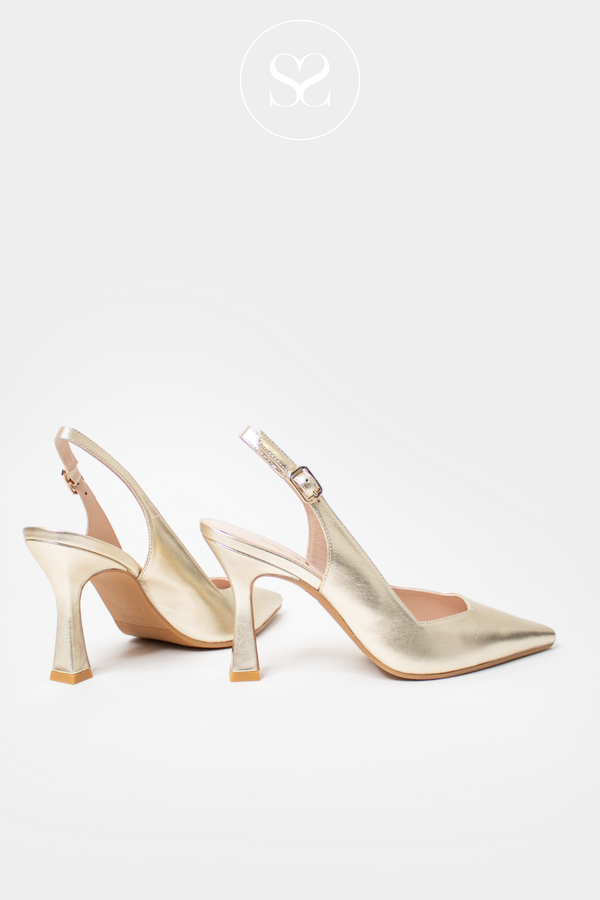 LODI MODERN GOLD LEATHER HIGH HEEL SLINGBACK | LODI SHOES IRELAND